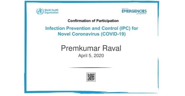 Certificate on Infection Prevention and Control (IPC) for COVID-19 ...